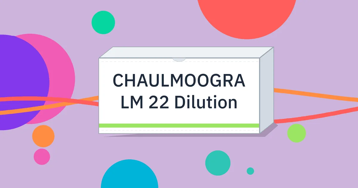 Symbolbild: Packung mit der Aufschrift CHAULMOOGRA LM 22 Dilution (PZN 13439080) – Verfügbarkeit und Bezug in Apotheken in Frankfurt am Main