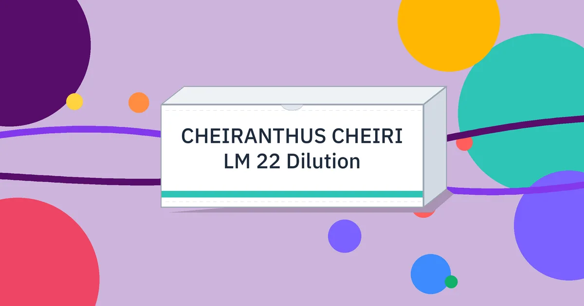 Symbolbild: Packung mit der Aufschrift CHEIRANTHUS CHEIRI LM 22 Dilution (PZN 13439559) – Verfügbarkeit und Bezug in Apotheken in Frankfurt am Main