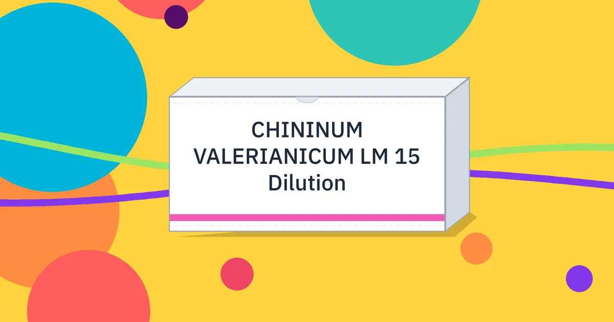 Symbolbild: Packung mit der Aufschrift CHININUM VALERIANICUM LM 15 Dilution (PZN 13442745) – Verfügbarkeit und Bezug in Apotheken in Frankfurt am Main