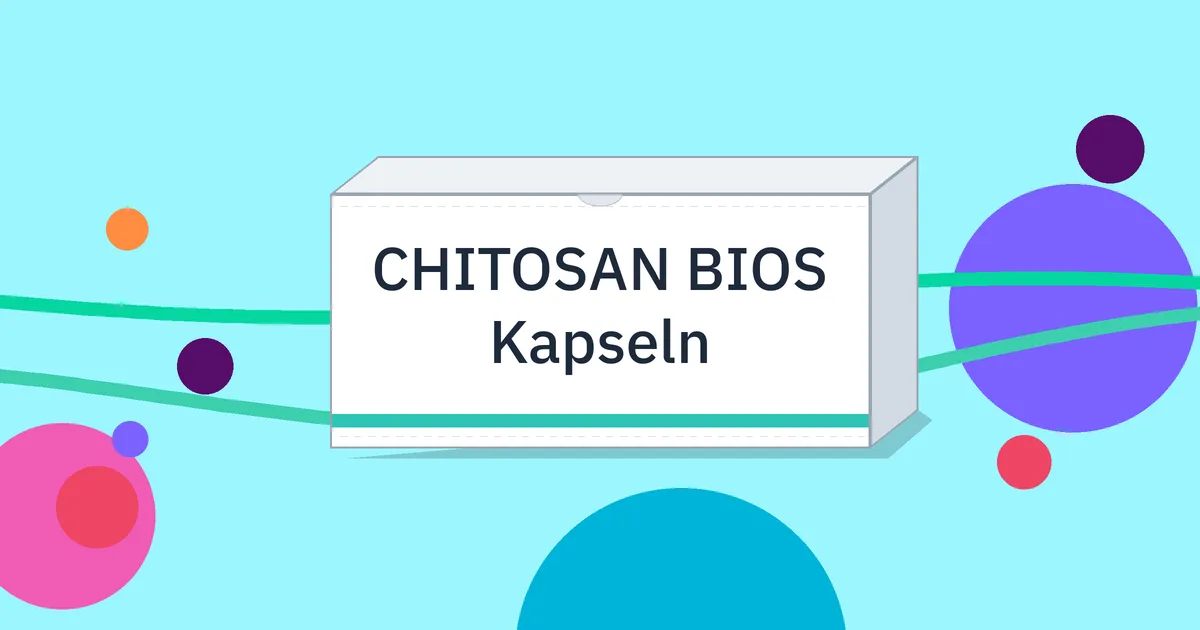 Symbolbild: Packung mit der Aufschrift CHITOSAN BIOS Kapseln (PZN 00967222) – Verfügbarkeit und Bezug in Apotheken in Frankfurt am Main