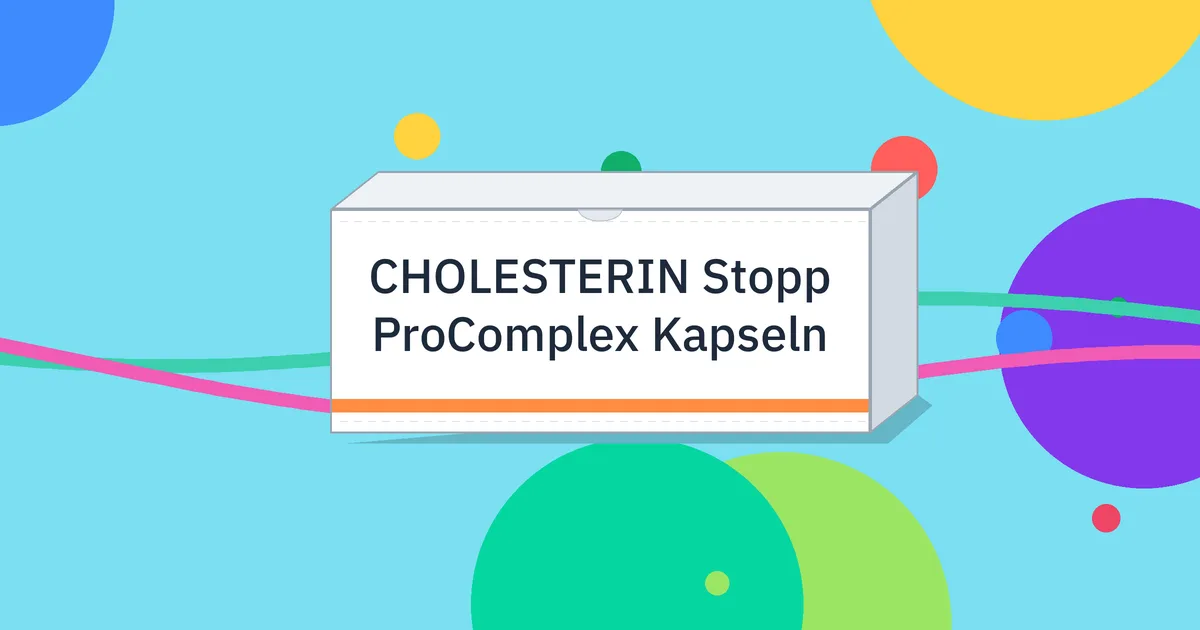 Symbolbild: Packung mit der Aufschrift CHOLESTERIN Stopp ProComplex Kapseln (PZN 18374161) – Verfügbarkeit und Bezug in Apotheken in Frankfurt am Main