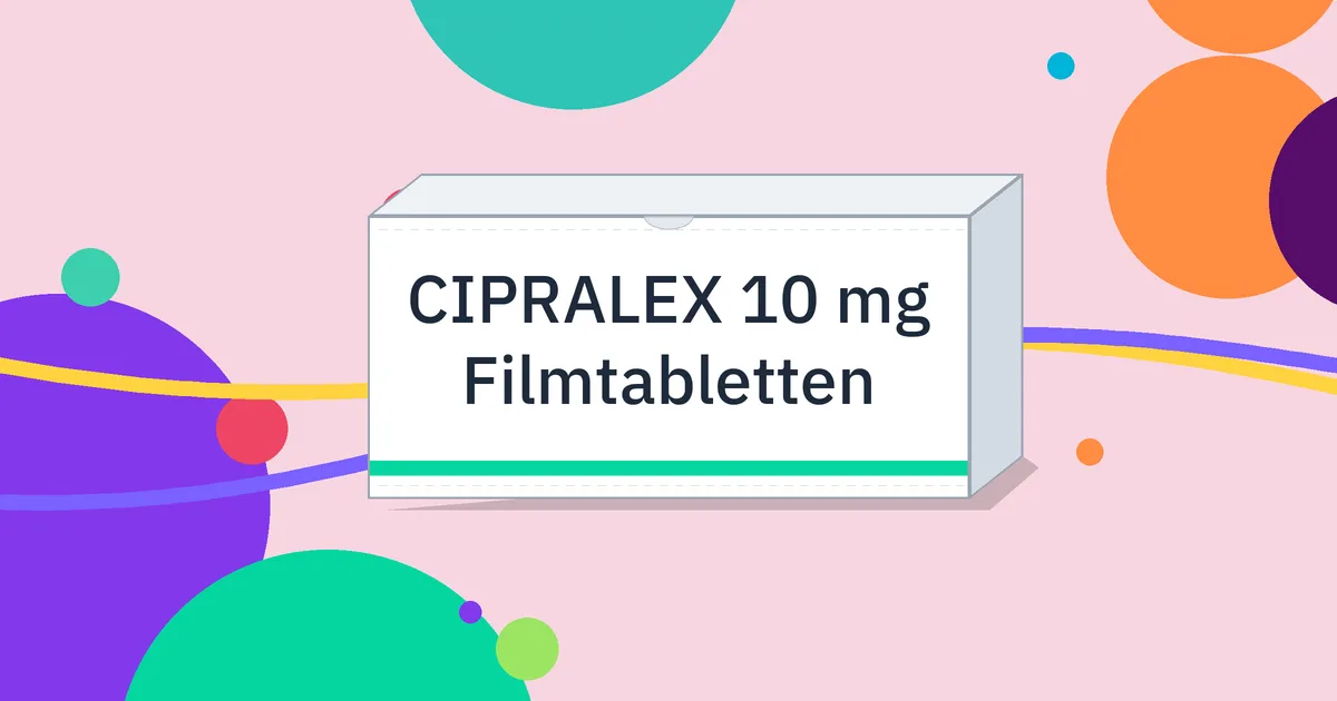 Symbolbild: Packung mit der Aufschrift CIPRALEX 10 mg Filmtabletten (PZN 03417924) – Verfügbarkeit und Bezug in Apotheken in Frankfurt am Main