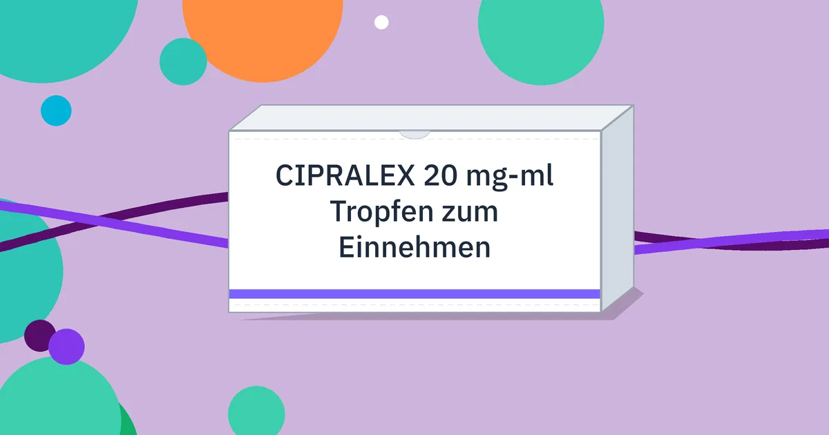 Symbolbild: Packung mit der Aufschrift CIPRALEX 20 mg-ml Tropfen zum Einnehmen (PZN 12900708) – Verfügbarkeit und Bezug in Apotheken in Frankfurt am Main