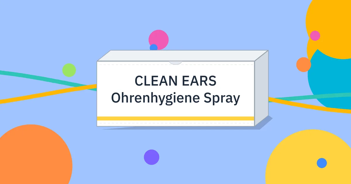 Symbolbild: Packung mit der Aufschrift CLEAN EARS Ohrenhygiene Spray (PZN 05118858) – Verfügbarkeit und Bezug in Apotheken in Frankfurt am Main