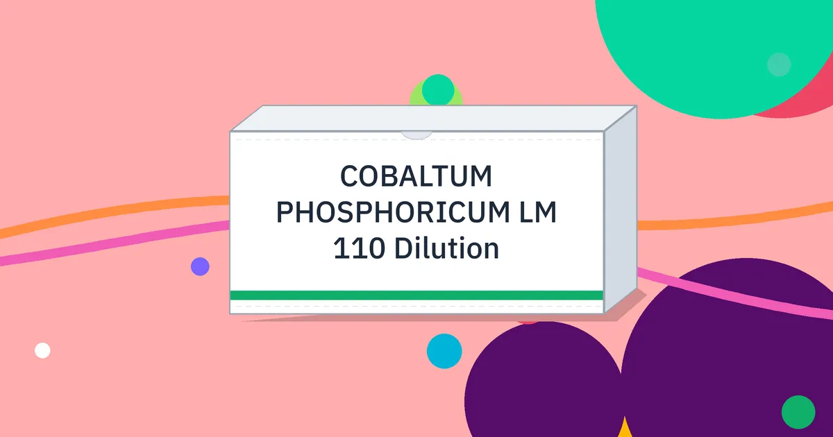 Symbolbild: Packung mit der Aufschrift COBALTUM PHOSPHORICUM LM 110 Dilution (PZN 12824344) – Verfügbarkeit und Bezug in Apotheken in Frankfurt am Main
