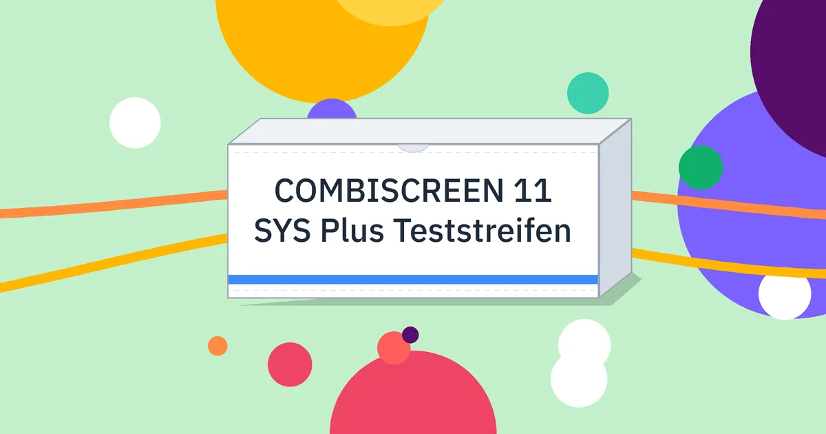 Symbolbild: Packung mit der Aufschrift COMBISCREEN 11 SYS Plus Teststreifen (PZN 12151773) – Verfügbarkeit und Bezug in Apotheken in Frankfurt am Main