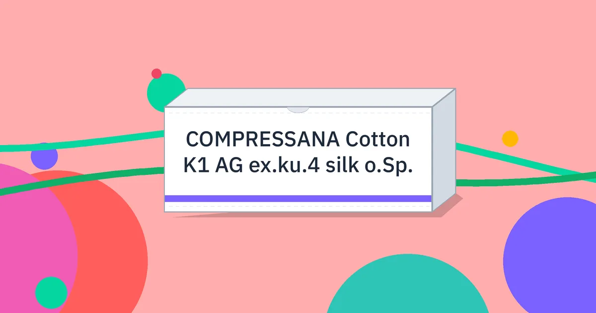Symbolbild: Packung mit der Aufschrift COMPRESSANA Cotton K1 AG ex.ku.4 silk o.Sp. (PZN 11395243) – Verfügbarkeit und Bezug in Apotheken in Frankfurt am Main