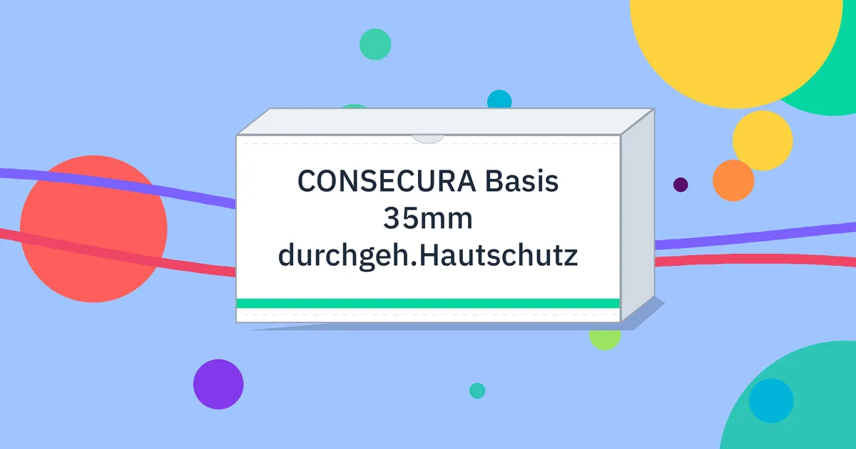 Symbolbild: Packung mit der Aufschrift CONSECURA Basis 35mm durchgeh.Hautschutz (PZN 00425857) – Verfügbarkeit und Bezug in Apotheken in Frankfurt am Main