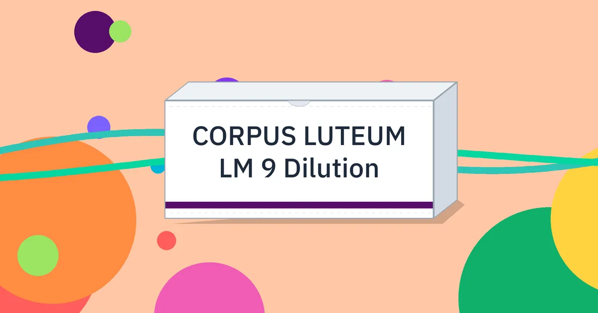 Symbolbild: Packung mit der Aufschrift CORPUS LUTEUM LM 9 Dilution (PZN 09651041) – Verfügbarkeit und Bezug in Apotheken in Frankfurt am Main
