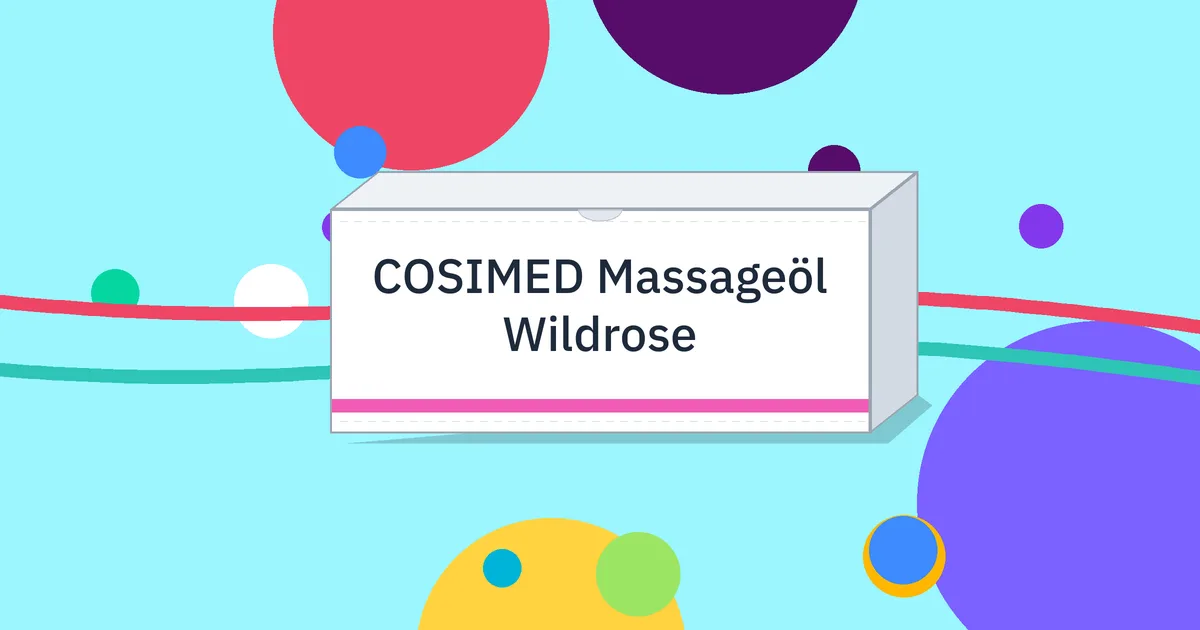 Symbolbild: Packung mit der Aufschrift COSIMED Massageöl Wildrose (PZN 15746076) – Verfügbarkeit und Bezug in Apotheken in Frankfurt am Main