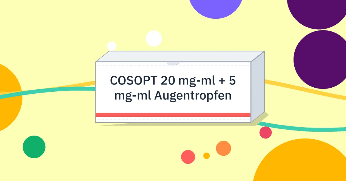 Symbolbild: Packung mit der Aufschrift COSOPT 20 mg-ml + 5 mg-ml Augentropfen (PZN 00745622) – Verfügbarkeit und Bezug in Apotheken in Frankfurt am Main