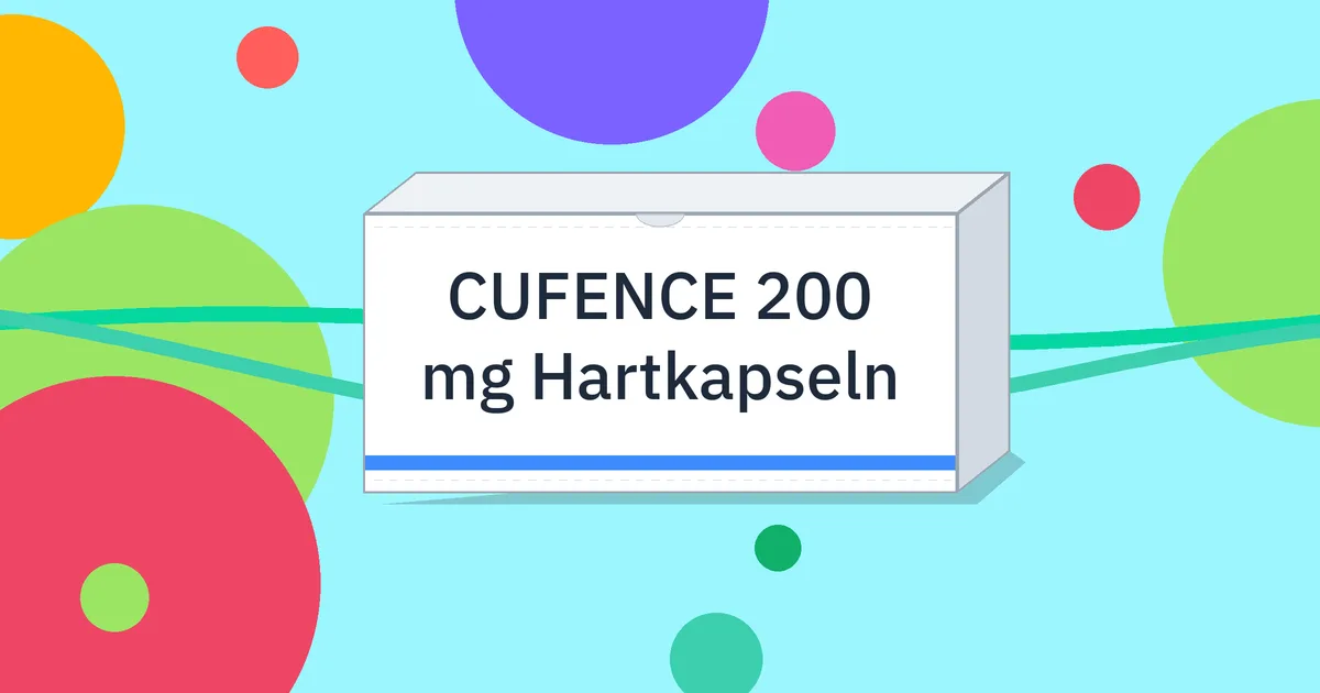Symbolbild: Packung mit der Aufschrift CUFENCE 200 mg Hartkapseln (PZN 19920766) – Verfügbarkeit und Bezug in Apotheken in Frankfurt am Main