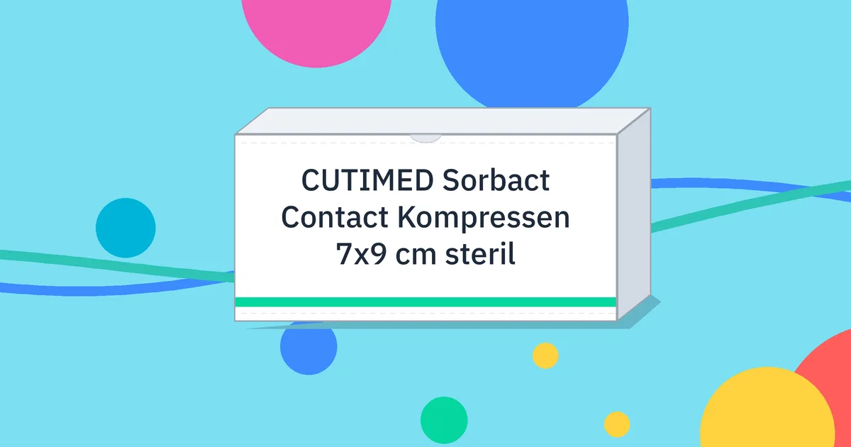 Symbolbild: Packung mit der Aufschrift CUTIMED Sorbact Contact Kompressen 7x9 cm steril (PZN 20848382) – Verfügbarkeit und Bezug in Apotheken in Frankfurt am Main