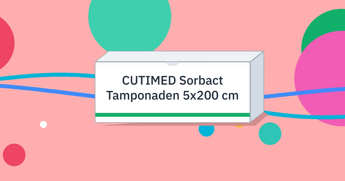 Symbolbild: Packung mit der Aufschrift CUTIMED Sorbact Tamponaden 5x200 cm (PZN 03907640) – Verfügbarkeit und Bezug in Apotheken in Frankfurt am Main