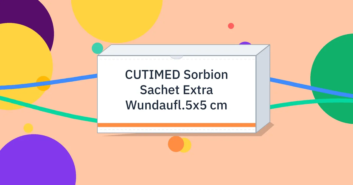 Symbolbild: Packung mit der Aufschrift CUTIMED Sorbion Sachet Extra Wundaufl.5x5 cm (PZN 11361706) – Verfügbarkeit und Bezug in Apotheken in Frankfurt am Main