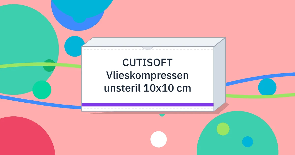 Symbolbild: Packung mit der Aufschrift CUTISOFT Vlieskompressen unsteril 10x10 cm (PZN 12656378) – Verfügbarkeit und Bezug in Apotheken in Frankfurt am Main
