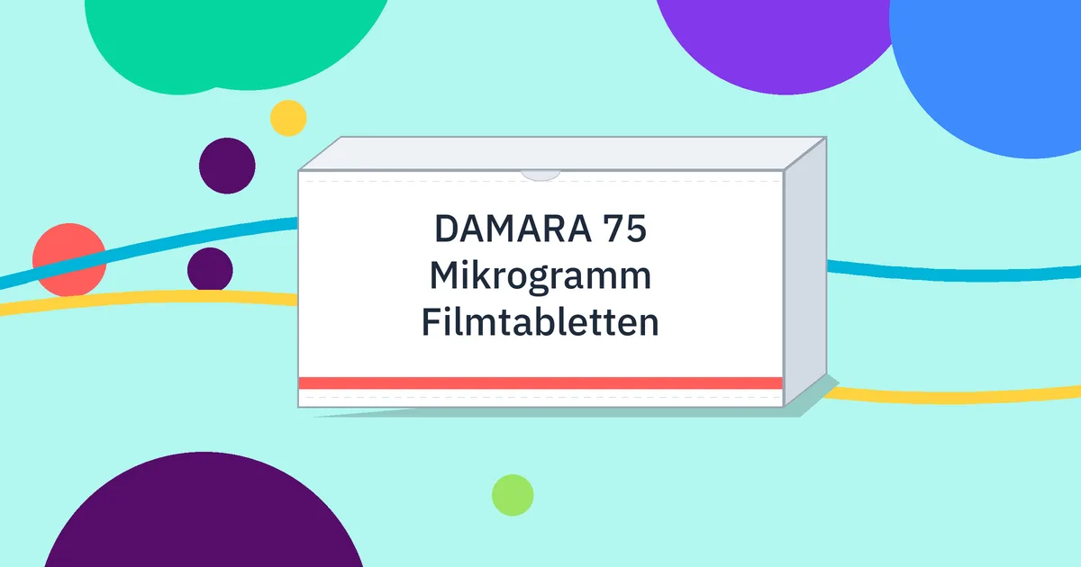 Symbolbild: Packung mit der Aufschrift DAMARA 75 Mikrogramm Filmtabletten (PZN 09714770) – Verfügbarkeit und Bezug in Apotheken in Frankfurt am Main