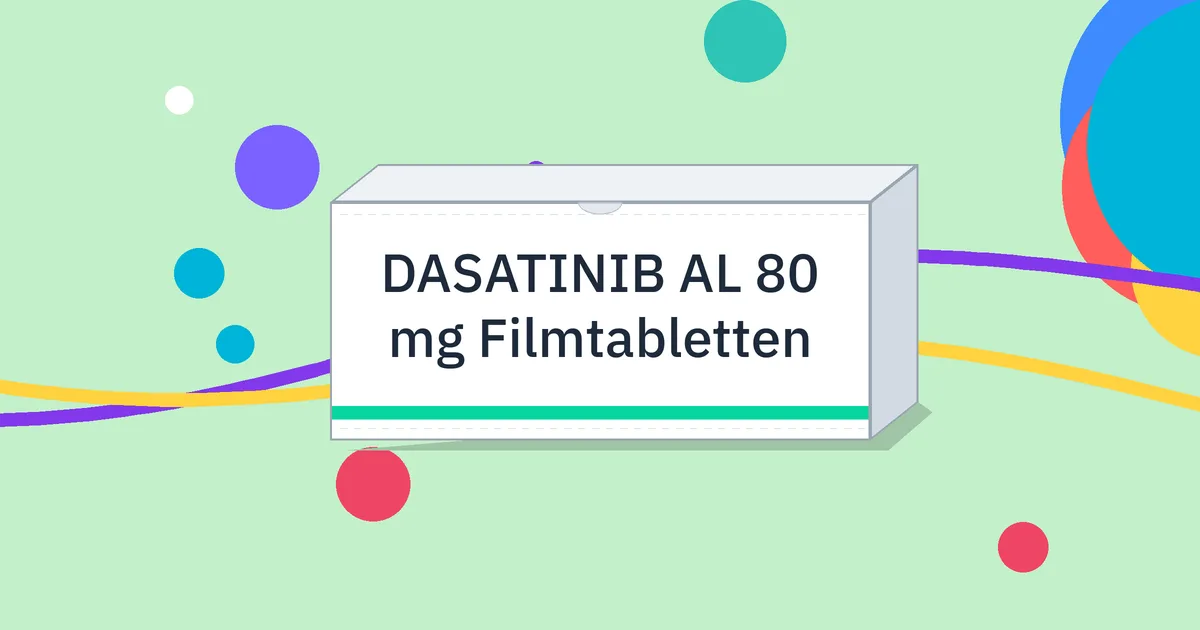 Symbolbild: Packung mit der Aufschrift DASATINIB AL 80 mg Filmtabletten (PZN 14385251) – Verfügbarkeit und Bezug in Apotheken in Frankfurt am Main