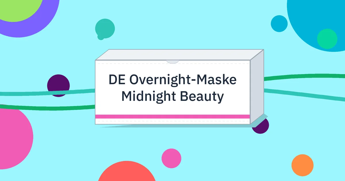 Symbolbild: Packung mit der Aufschrift DE Overnight-Maske Midnight Beauty (PZN 17507708) – Verfügbarkeit und Bezug in Apotheken in Frankfurt am Main