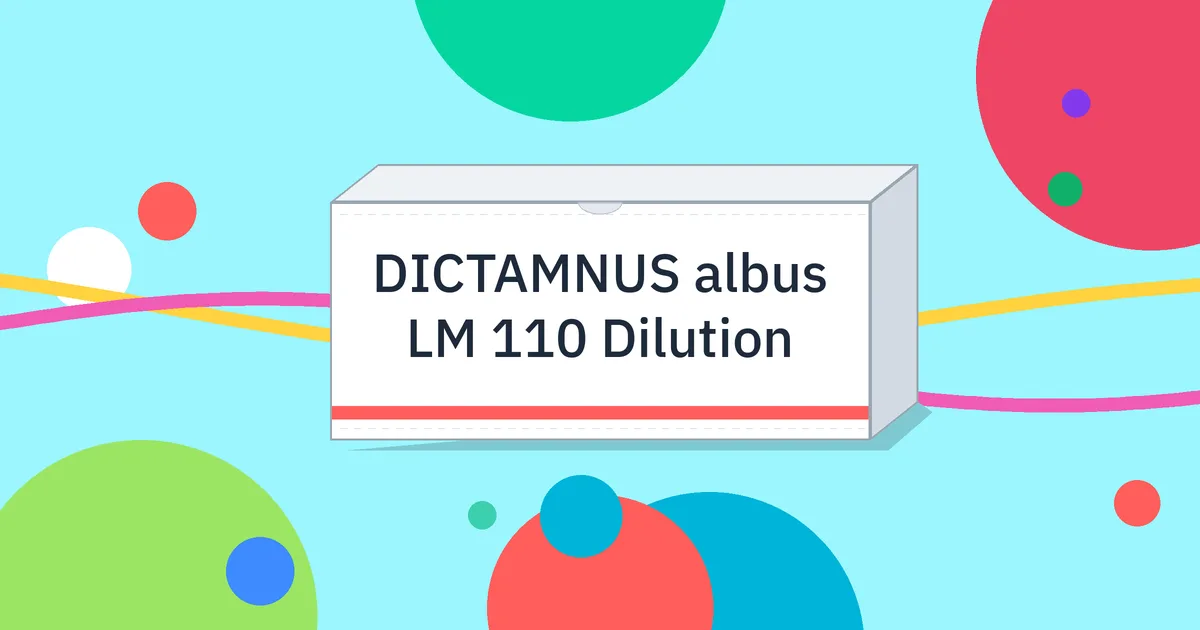 Symbolbild: Packung mit der Aufschrift DICTAMNUS albus LM 110 Dilution (PZN 13464994) – Verfügbarkeit und Bezug in Apotheken in Frankfurt am Main