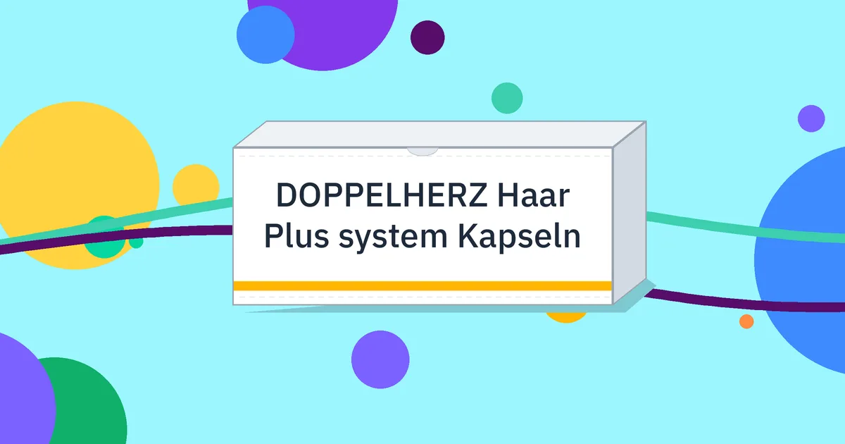 Symbolbild: Packung mit der Aufschrift DOPPELHERZ Haar Plus system Kapseln (PZN 18758737) – Verfügbarkeit und Bezug in Apotheken in Frankfurt am Main