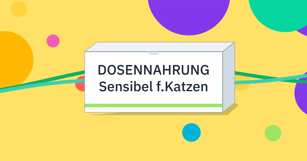 Symbolbild: Packung mit der Aufschrift DOSENNAHRUNG Sensibel f.Katzen (PZN 05742404) – Verfügbarkeit und Bezug in Apotheken in Frankfurt am Main
