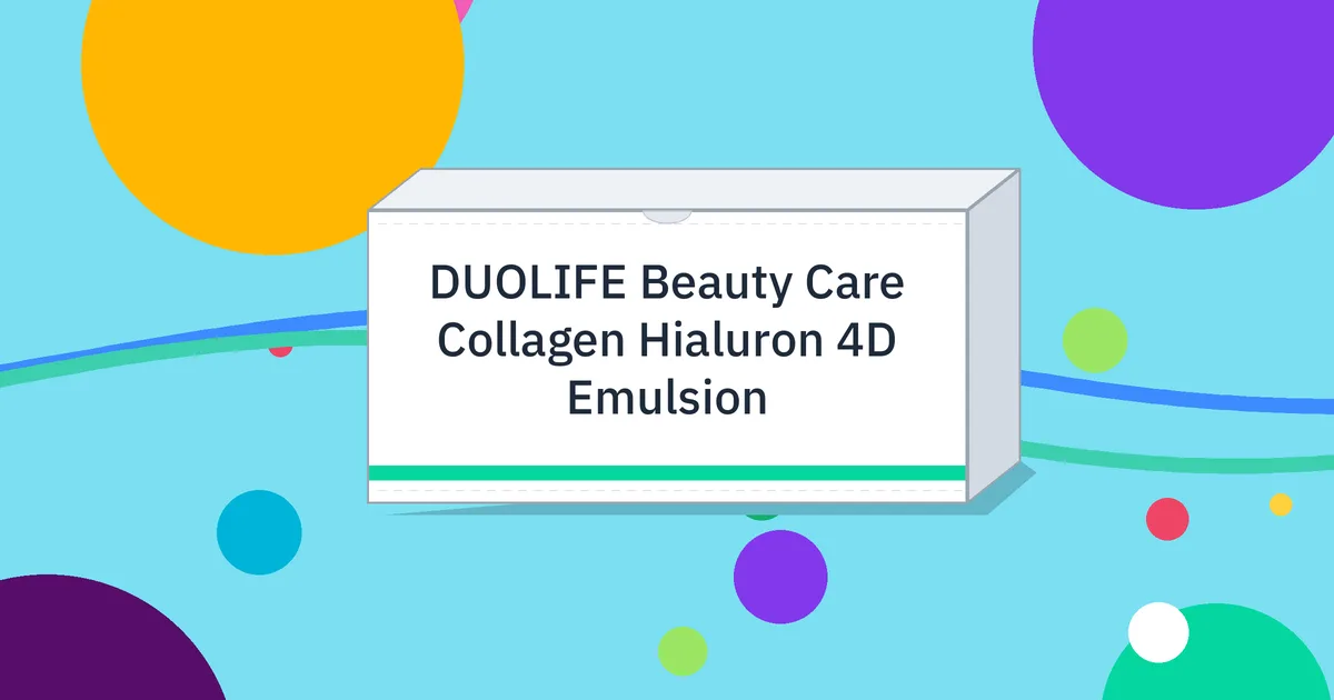 Symbolbild: Packung mit der Aufschrift DUOLIFE Beauty Care Collagen Hialuron 4D Emulsion (PZN 18063662) – Verfügbarkeit und Bezug in Apotheken in Frankfurt am Main