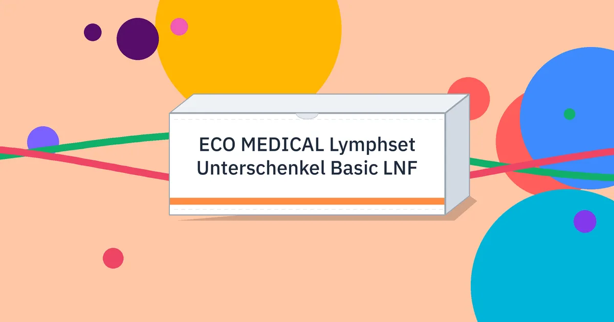 Symbolbild: Packung mit der Aufschrift ECO MEDICAL Lymphset Unterschenkel Basic LNF (PZN 14167117) – Verfügbarkeit und Bezug in Apotheken in Frankfurt am Main