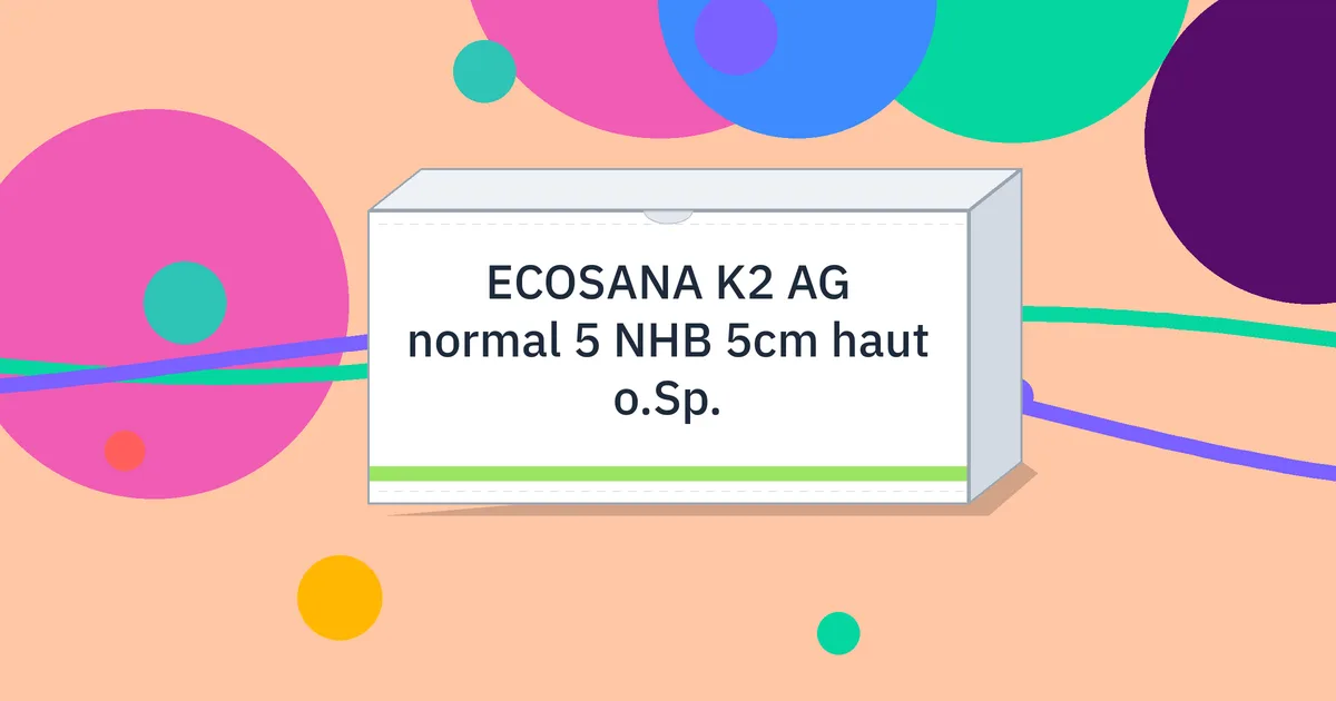 Symbolbild: Packung mit der Aufschrift ECOSANA K2 AG normal 5 NHB 5cm haut o.Sp. (PZN 01470179) – Verfügbarkeit und Bezug in Apotheken in Frankfurt am Main