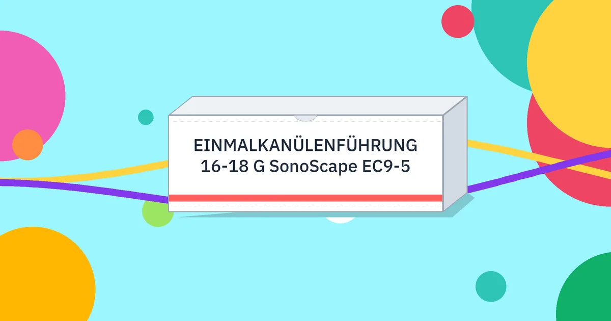 Symbolbild: Packung mit der Aufschrift EINMALKANÜLENFÜHRUNG 16-18 G SonoScape EC9-5 (PZN 20288701) – Verfügbarkeit und Bezug in Apotheken in Frankfurt am Main
