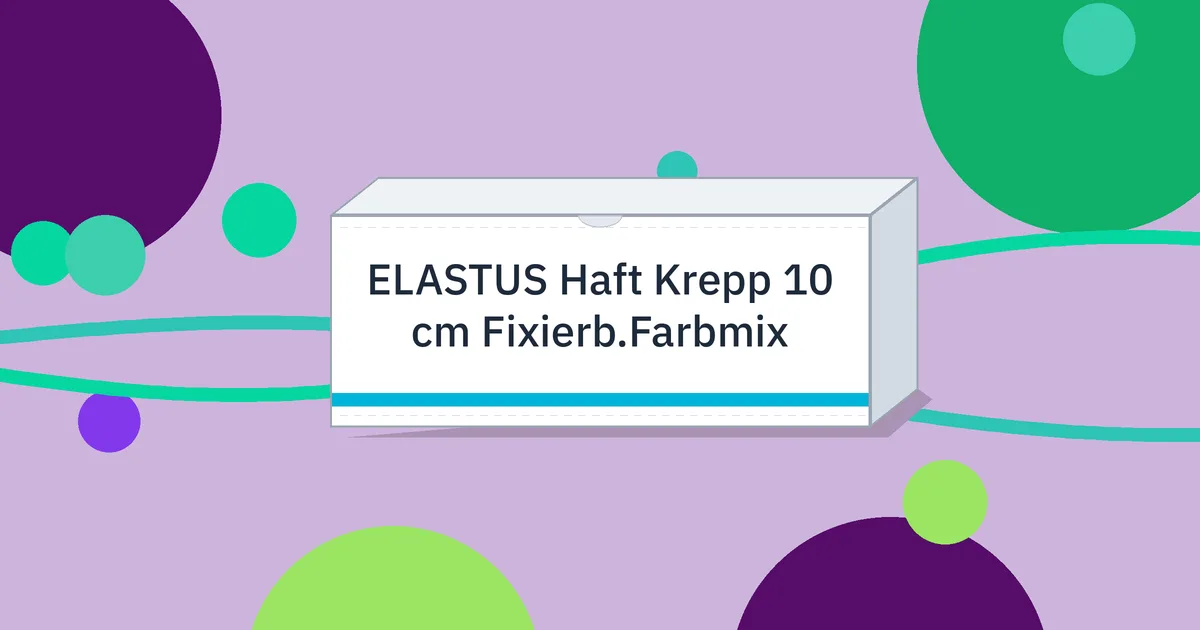Symbolbild: Packung mit der Aufschrift ELASTUS Haft Krepp 10 cm Fixierb.Farbmix (PZN 06684011) – Verfügbarkeit und Bezug in Apotheken in Frankfurt am Main