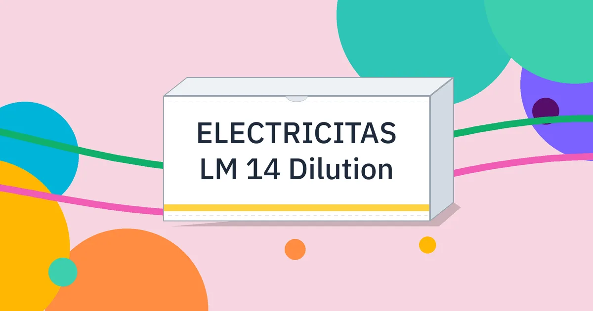 Symbolbild: Packung mit der Aufschrift ELECTRICITAS LM 14 Dilution (PZN 12844424) – Verfügbarkeit und Bezug in Apotheken in Frankfurt am Main