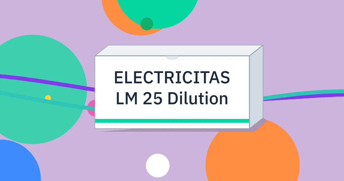 Symbolbild: Packung mit der Aufschrift ELECTRICITAS LM 25 Dilution (PZN 12844559) – Verfügbarkeit und Bezug in Apotheken in Frankfurt am Main