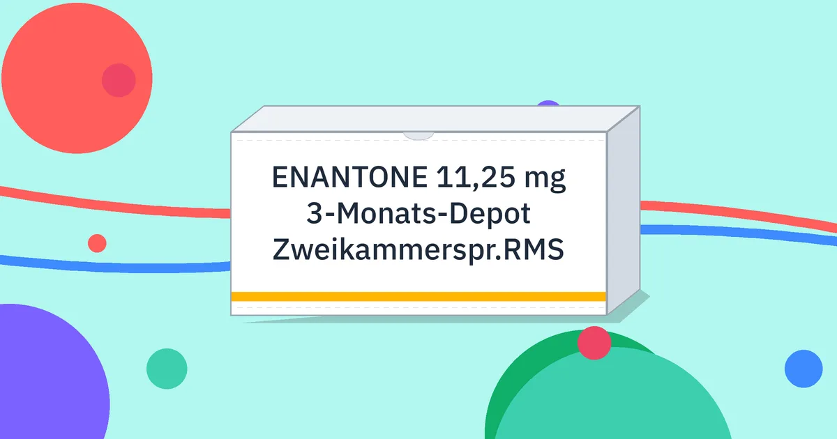 Symbolbild: Packung mit der Aufschrift ENANTONE 11,25 mg 3-Monats-Depot Zweikammerspr.RMS (PZN 11350097) – Verfügbarkeit und Bezug in Apotheken in Frankfurt am Main