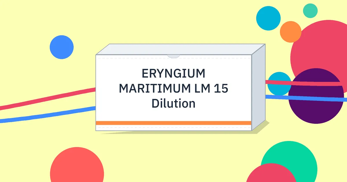 Symbolbild: Packung mit der Aufschrift ERYNGIUM MARITIMUM LM 15 Dilution (PZN 13479056) – Verfügbarkeit und Bezug in Apotheken in Frankfurt am Main