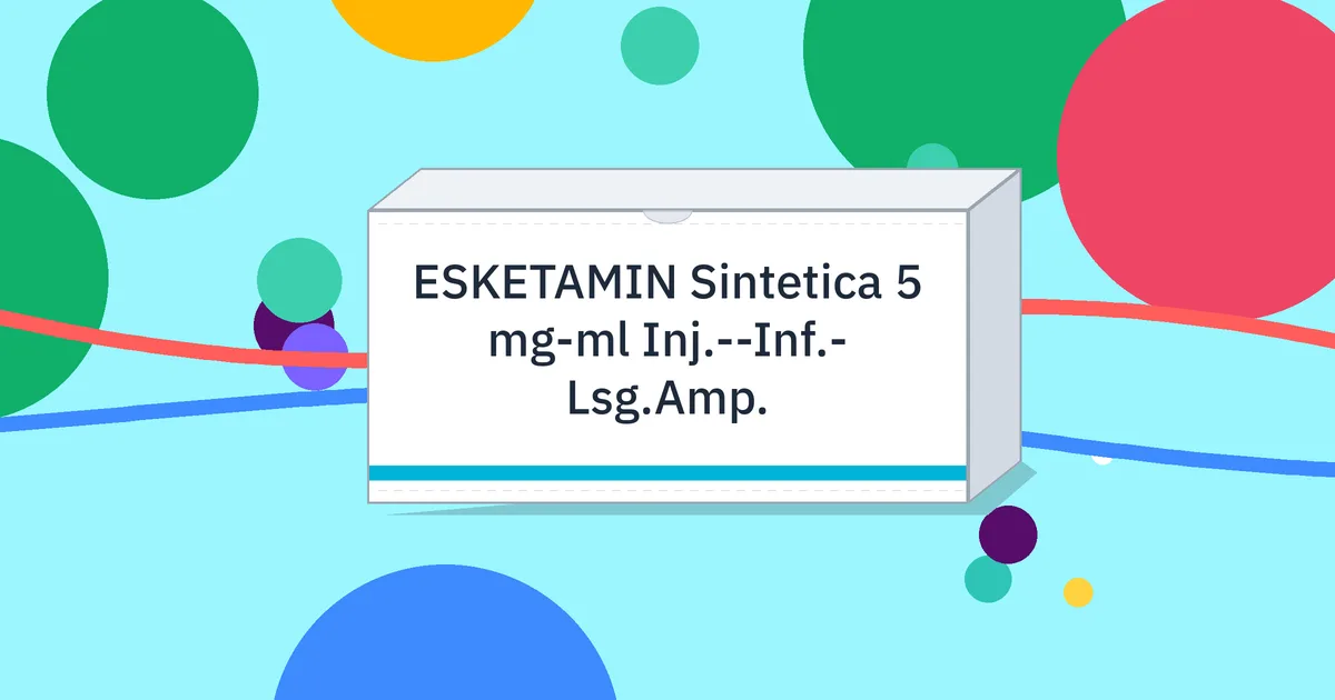 Symbolbild: Packung mit der Aufschrift ESKETAMIN Sintetica 5 mg-ml Inj.--Inf.-Lsg.Amp. (PZN 16731177) – Verfügbarkeit und Bezug in Apotheken in Frankfurt am Main