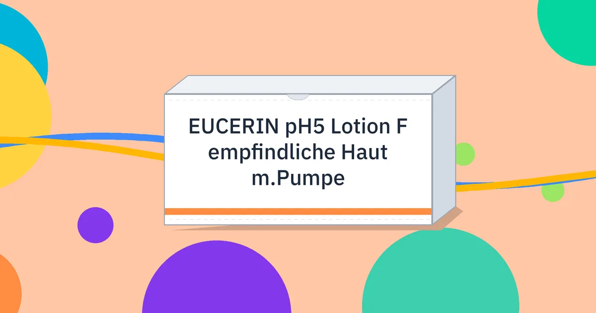 Symbolbild: Packung mit der Aufschrift EUCERIN pH5 Lotion F empfindliche Haut m.Pumpe (PZN 13889179) – Verfügbarkeit und Bezug in Apotheken in Frankfurt am Main