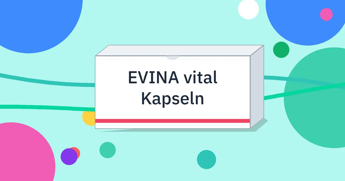 Symbolbild: Packung mit der Aufschrift EVINA vital Kapseln (PZN 14056033) – Verfügbarkeit und Bezug in Apotheken in Frankfurt am Main