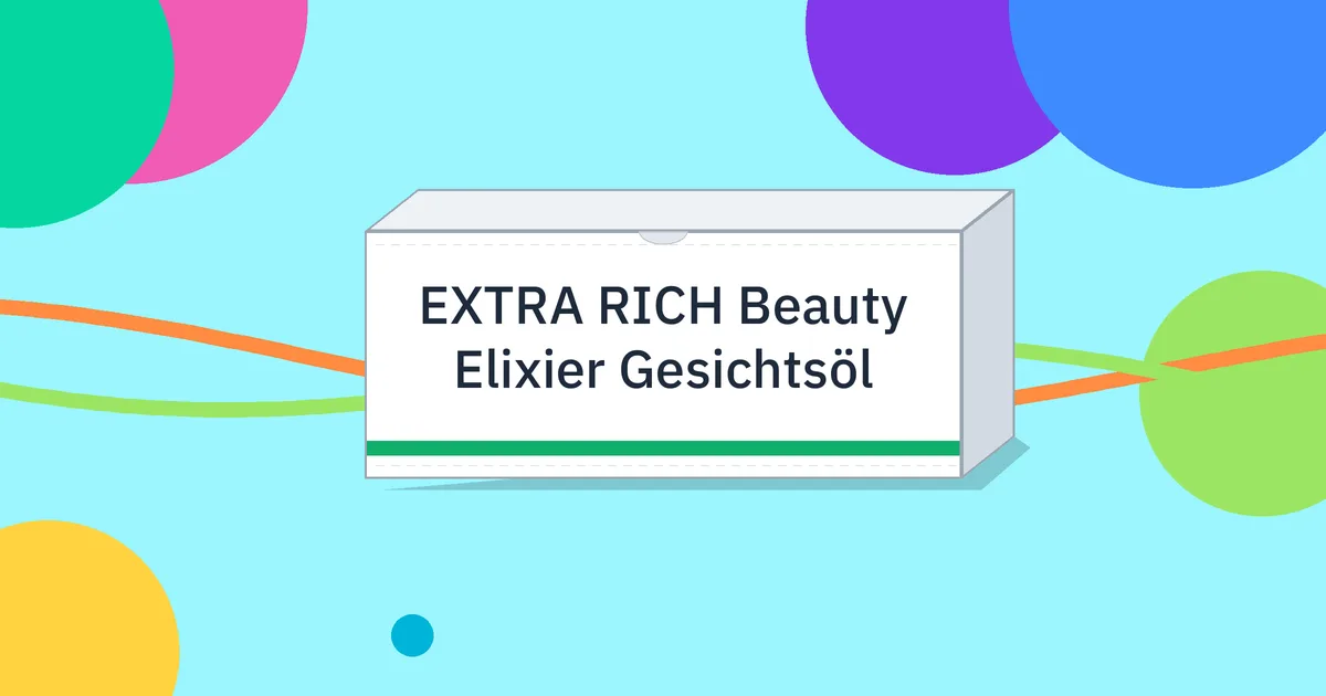 Symbolbild: Packung mit der Aufschrift EXTRA RICH Beauty Elixier Gesichtsöl (PZN 06080313) – Verfügbarkeit und Bezug in Apotheken in Frankfurt am Main