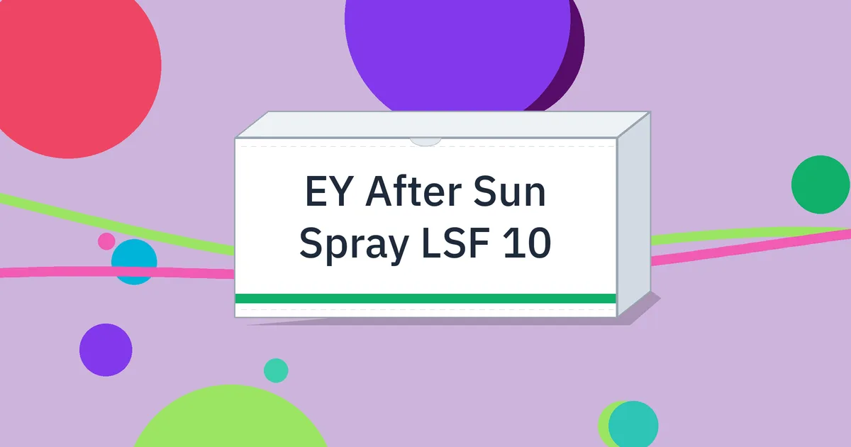 Symbolbild: Packung mit der Aufschrift EY After Sun Spray LSF 10 (PZN 14042404) – Verfügbarkeit und Bezug in Apotheken in Frankfurt am Main
