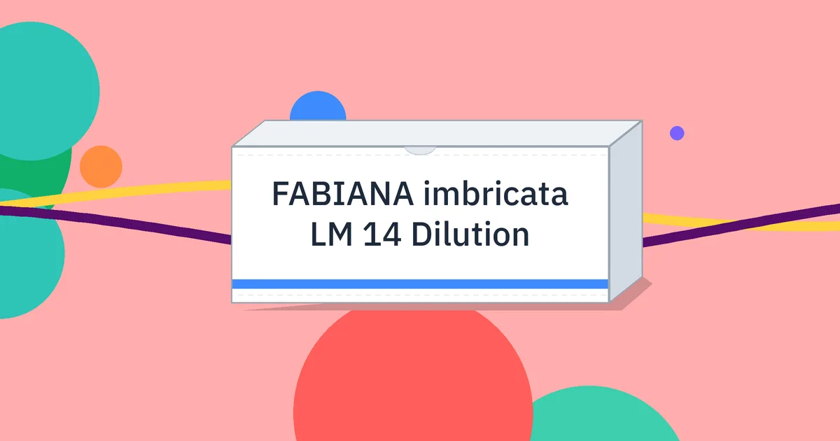 Symbolbild: Packung mit der Aufschrift FABIANA imbricata LM 14 Dilution (PZN 13485594) – Verfügbarkeit und Bezug in Apotheken in Frankfurt am Main