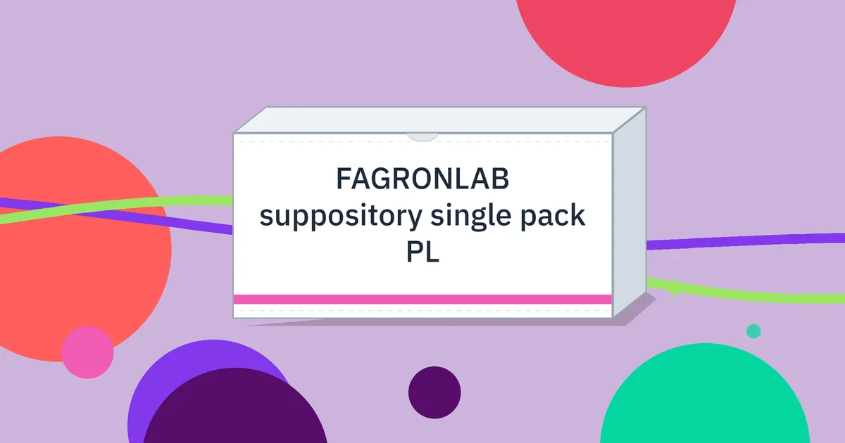Symbolbild: Packung mit der Aufschrift FAGRONLAB suppository single pack PL (PZN 18295800) – Verfügbarkeit und Bezug in Apotheken in Frankfurt am Main