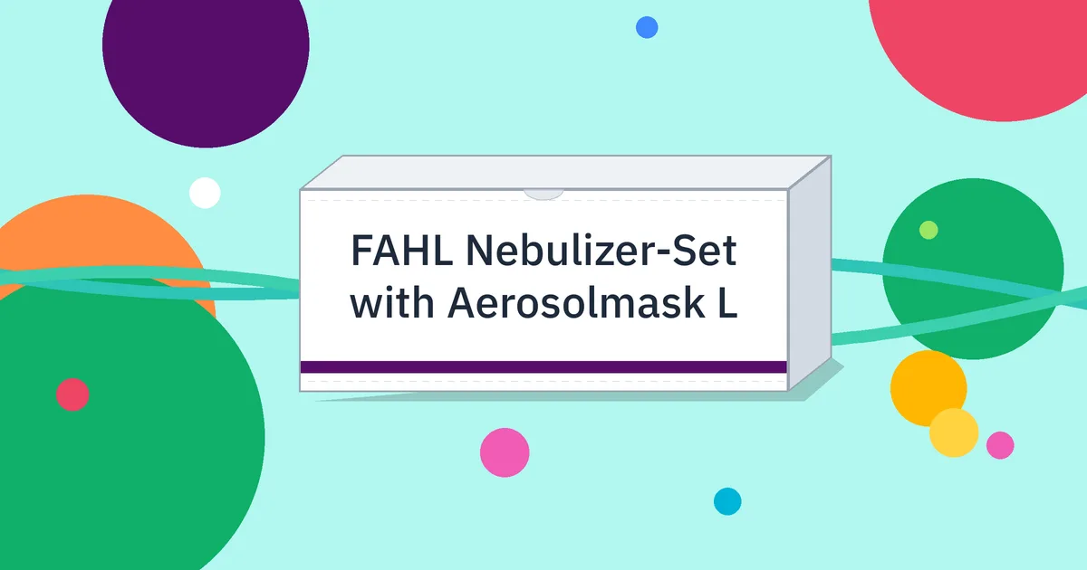 Symbolbild: Packung mit der Aufschrift FAHL Nebulizer-Set with Aerosolmask L (PZN 16797414) – Verfügbarkeit und Bezug in Apotheken in Frankfurt am Main