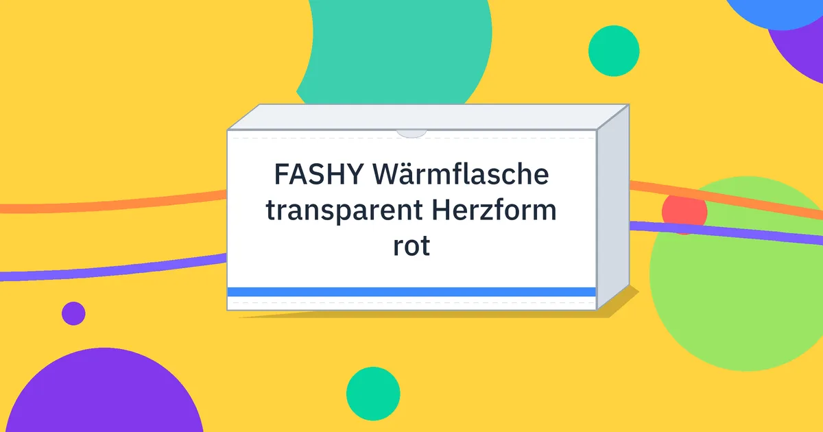 Symbolbild: Packung mit der Aufschrift FASHY Wärmflasche transparent Herzform rot (PZN 00799434) – Verfügbarkeit und Bezug in Apotheken in Frankfurt am Main