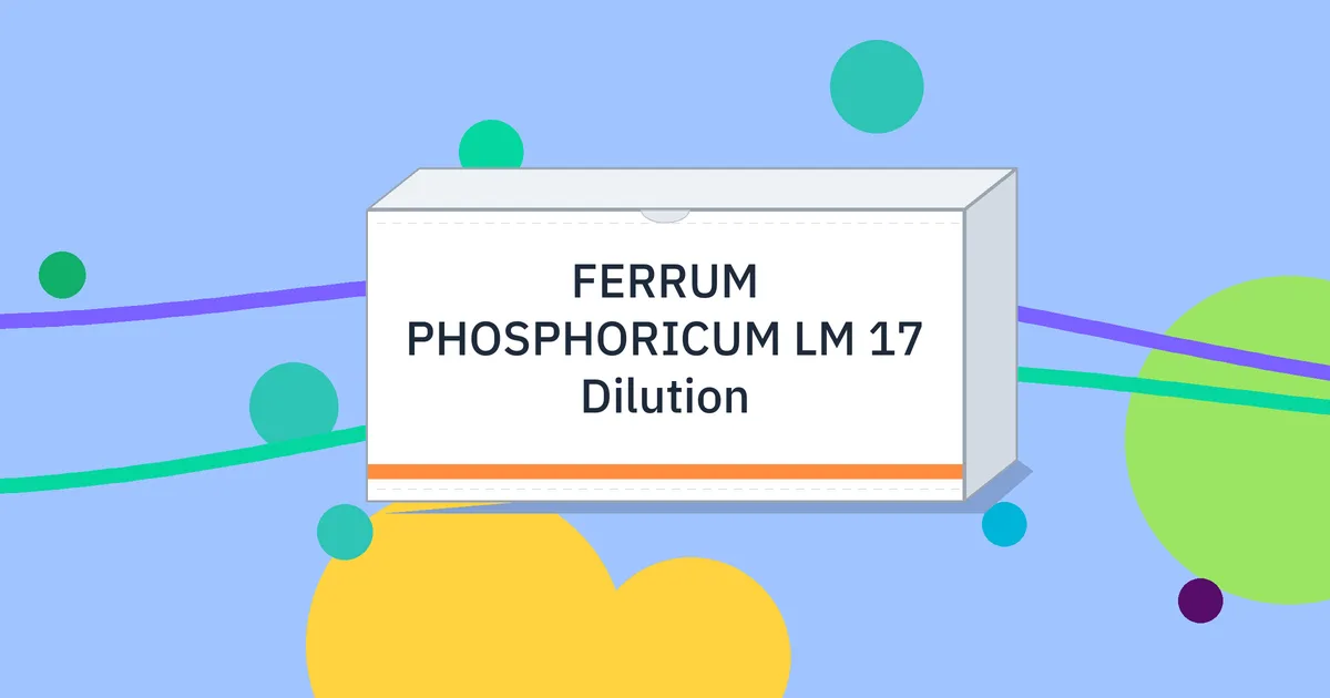 Symbolbild: Packung mit der Aufschrift FERRUM PHOSPHORICUM LM 17 Dilution (PZN 12852180) – Verfügbarkeit und Bezug in Apotheken in Frankfurt am Main