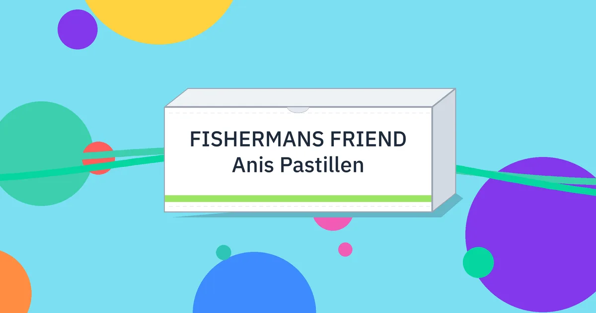 Symbolbild: Packung mit der Aufschrift FISHERMANS FRIEND Anis Pastillen (PZN 02581509) – Verfügbarkeit und Bezug in Apotheken in Frankfurt am Main
