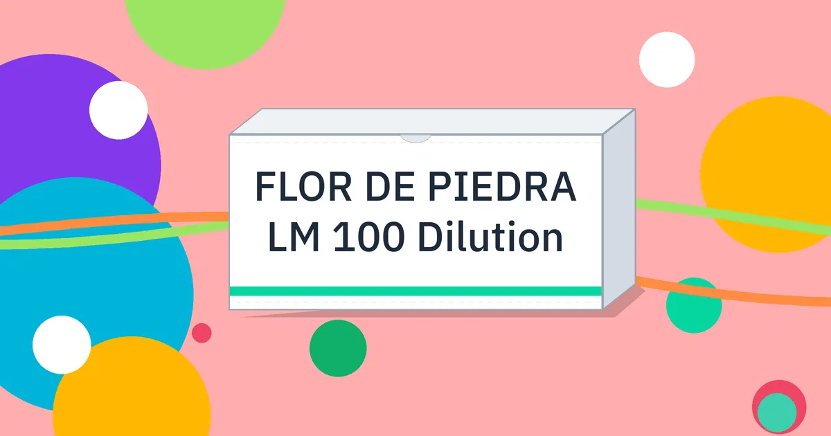 Symbolbild: Packung mit der Aufschrift FLOR DE PIEDRA LM 100 Dilution (PZN 13489563) – Verfügbarkeit und Bezug in Apotheken in Frankfurt am Main
