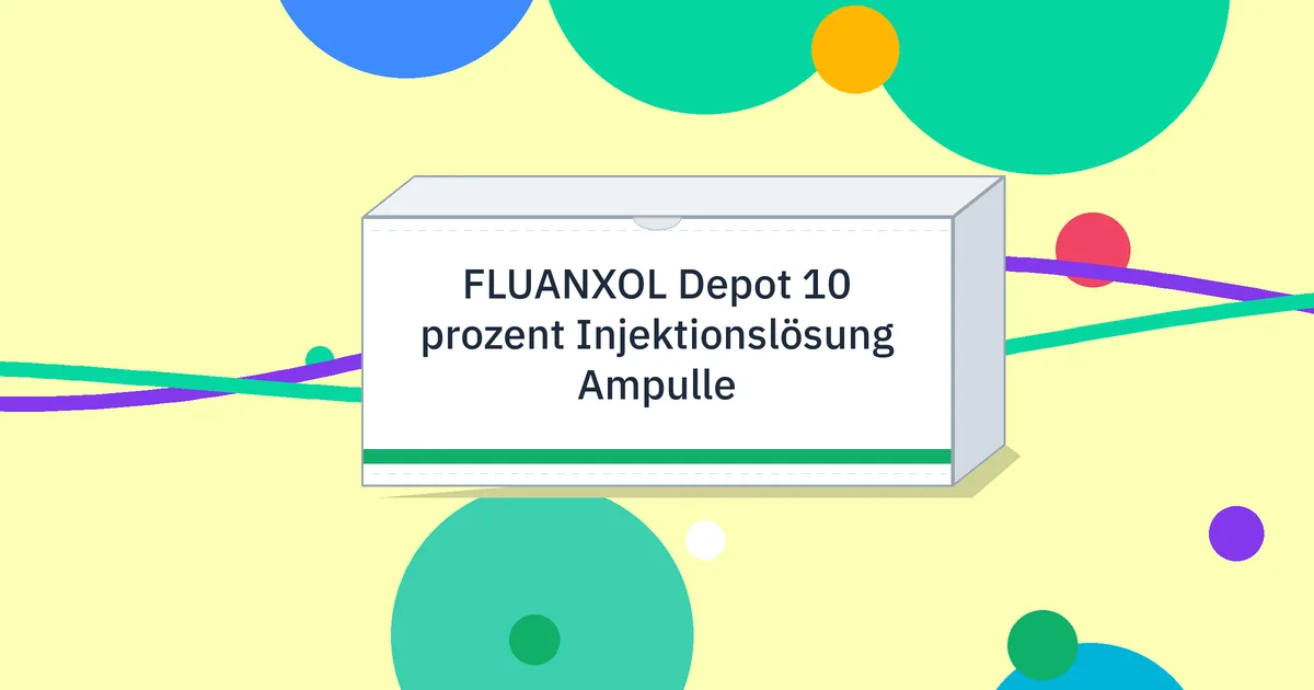 Symbolbild: Packung mit der Aufschrift FLUANXOL Depot 10 prozent Injektionslösung Ampulle (PZN 00576102) – Verfügbarkeit und Bezug in Apotheken in Frankfurt am Main