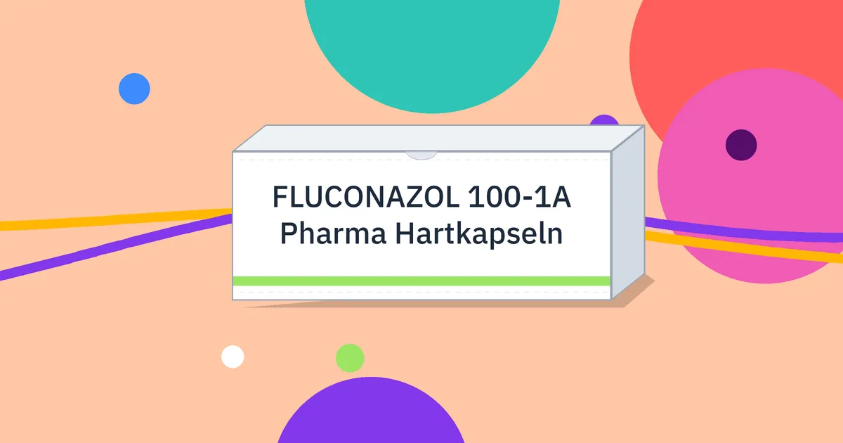 Symbolbild: Packung mit der Aufschrift FLUCONAZOL 100-1A Pharma Hartkapseln (PZN 01191640) – Verfügbarkeit und Bezug in Apotheken in Frankfurt am Main