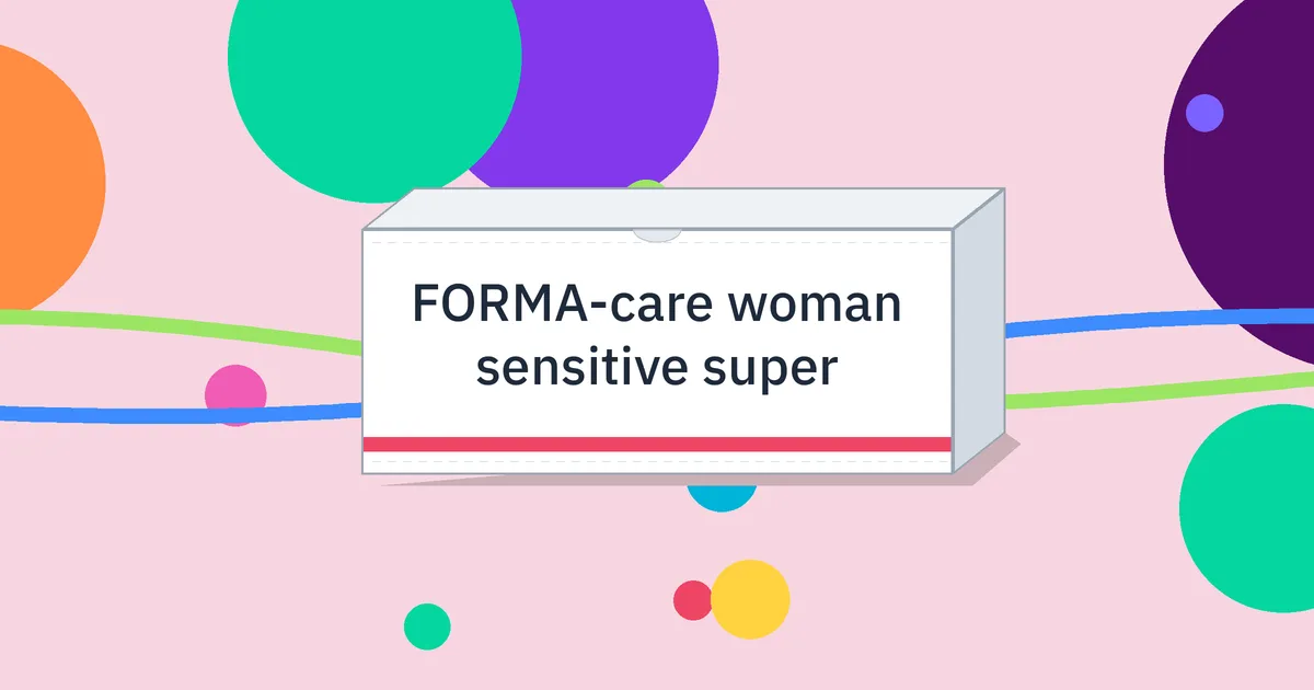 Symbolbild: Packung mit der Aufschrift FORMA-care woman sensitive super (PZN 05966517) – Verfügbarkeit und Bezug in Apotheken in Frankfurt am Main